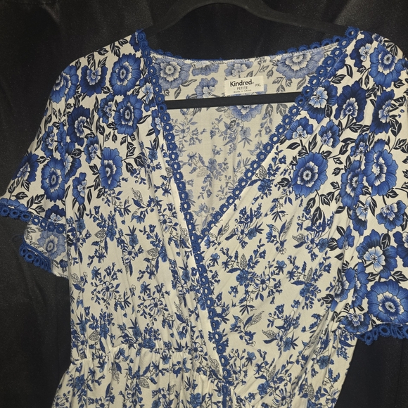 Kindred Bravely | Dresses | Kindred Bravely Blue Floral Maxi Dress ...